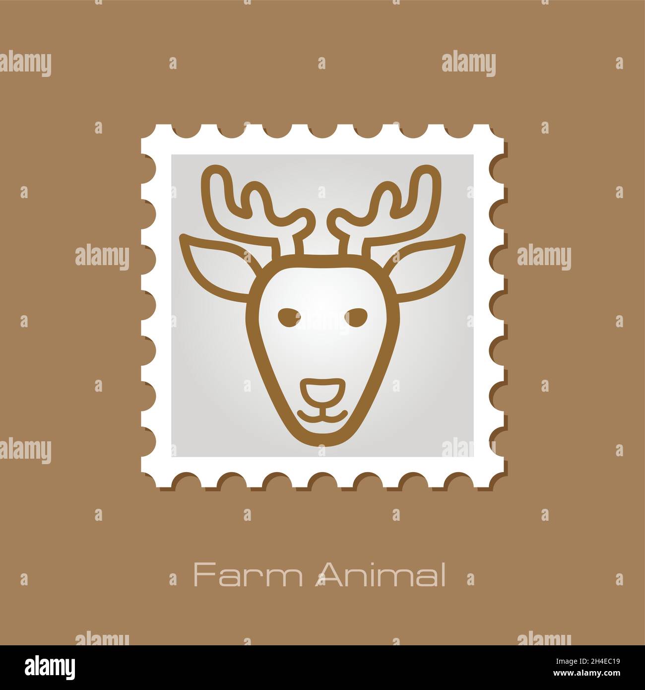 Deer postage stamp Stock Vector Images - Alamy