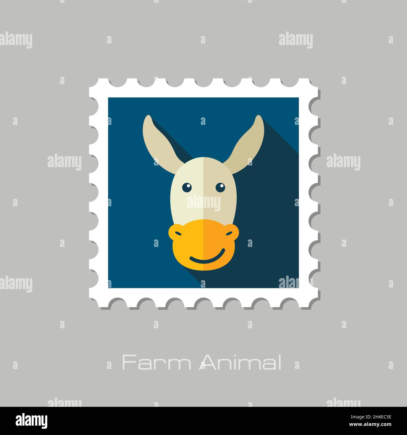 Donkey flat stamp. Animal head vector illustration, eps 10 Stock Vector ...