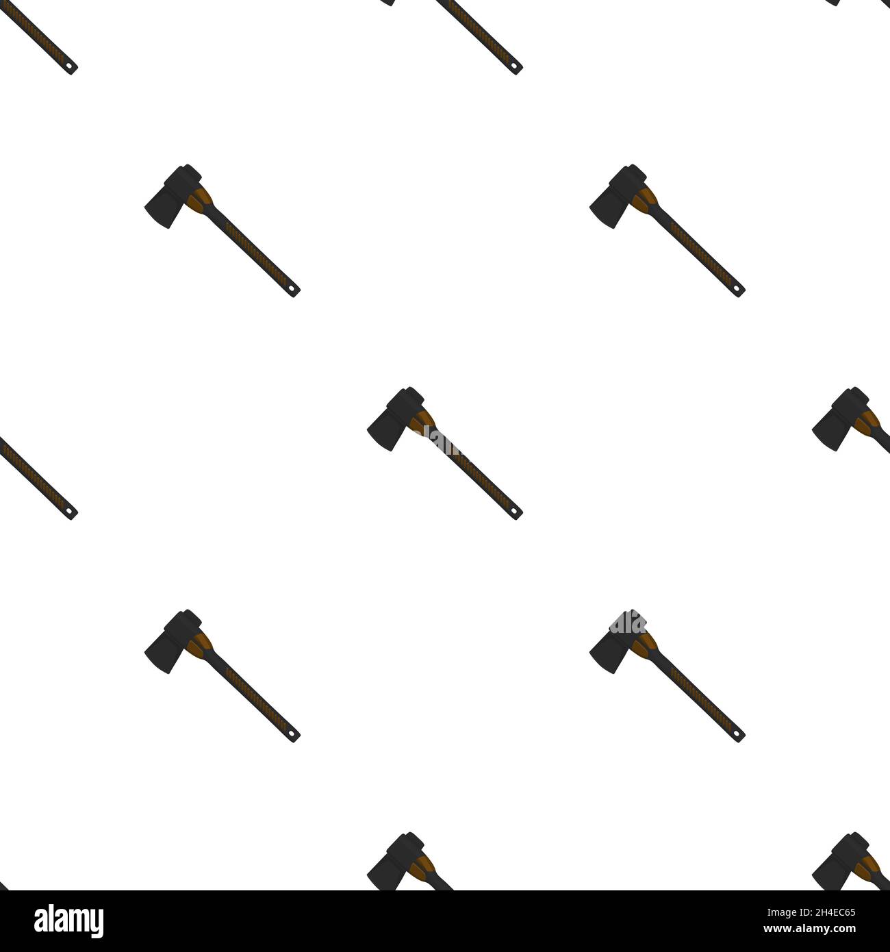 Illustration on theme pattern steel axes with wooden handle, metal ax ...