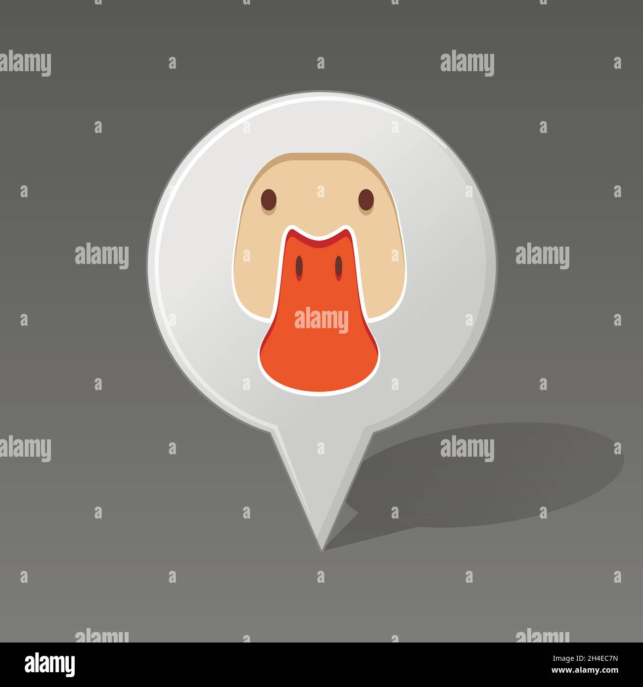 Duck pin map icon. Map pointer. Map markers. Animal head vector ...