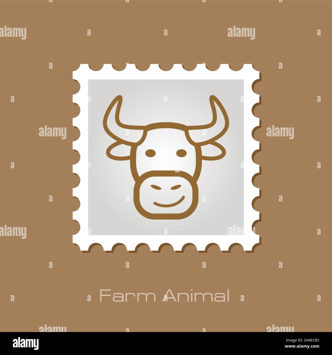 Bull stamp. Animal head vector illustration, eps 10 Stock Vector Image ...