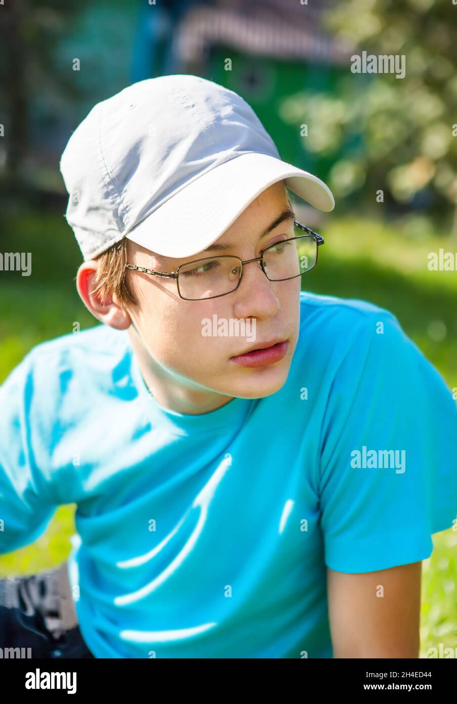 Teenager Portrait on the Nature Background Stock Photo - Alamy