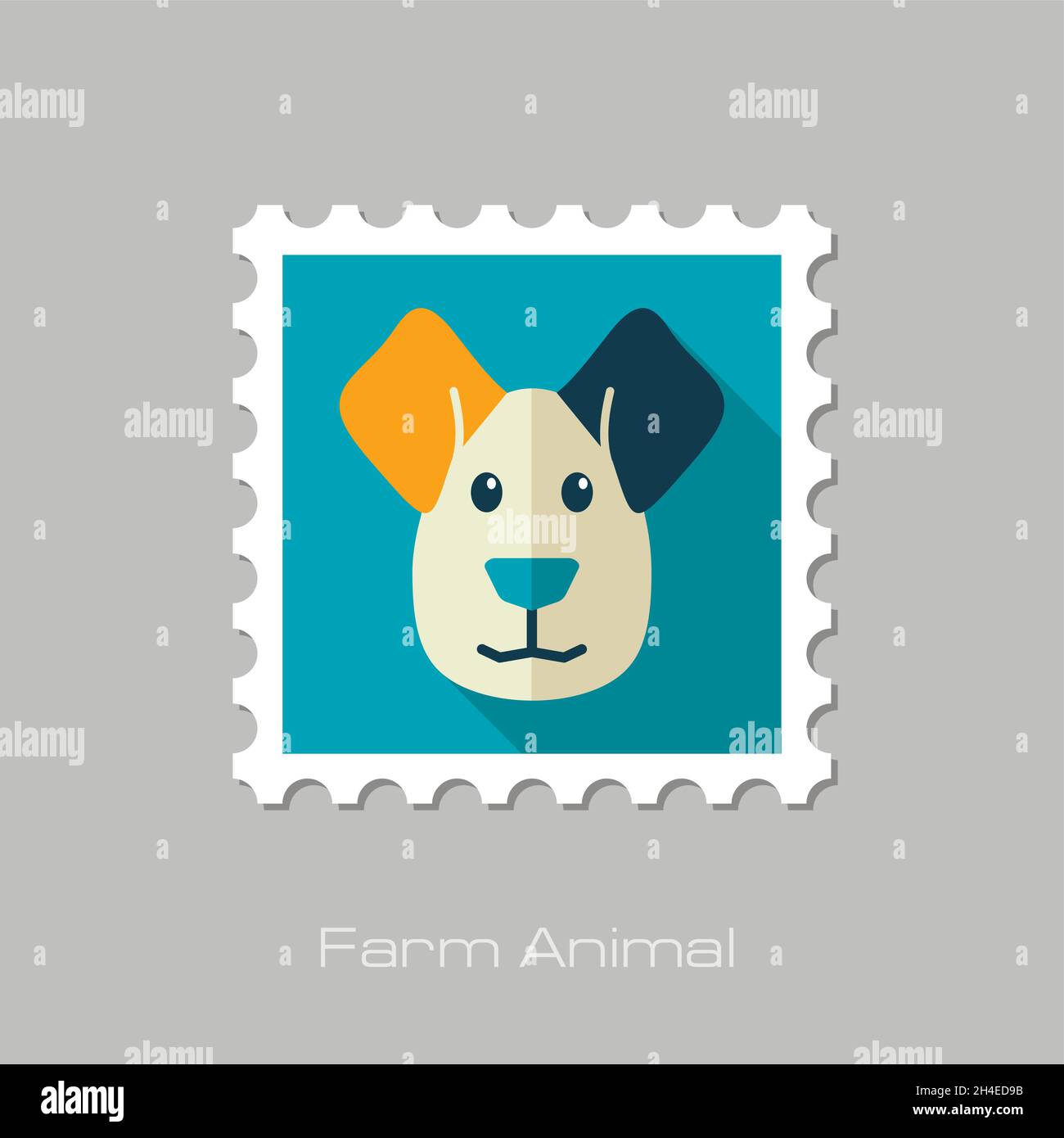 Dog flat stamp. Animal head vector illustration, eps 10 Stock Vector ...