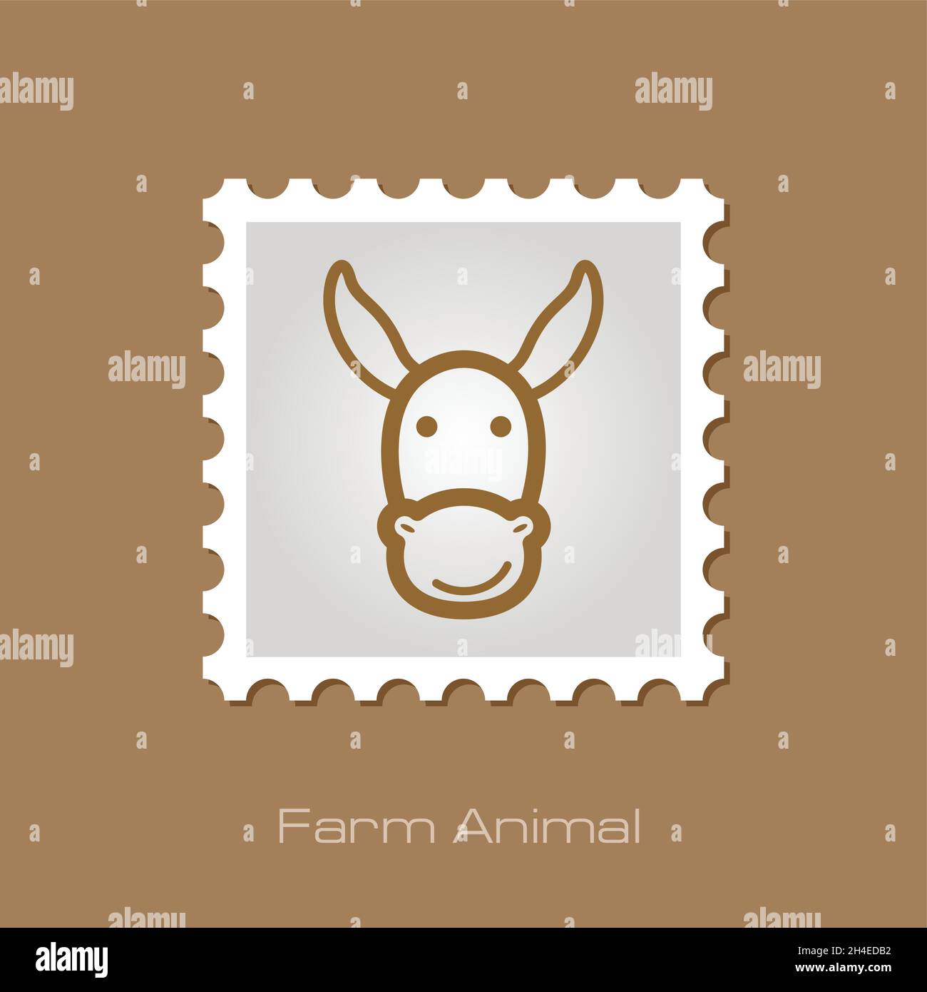 Donkey stamp. Animal head vector illustration, eps 10 Stock Vector ...