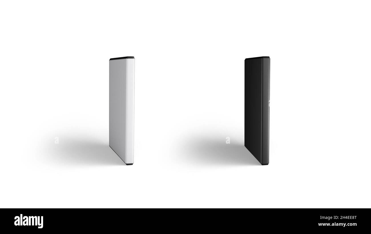 Blank black and white dvd disk case mockup, looped rotation, 3d ...