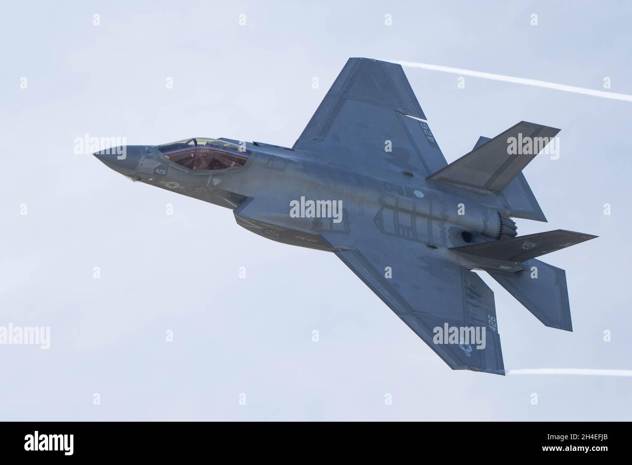 October 31, 2021, Salinas, CA: The Lockheed Martin F-35C Lightning II flies overhead as piloted ...