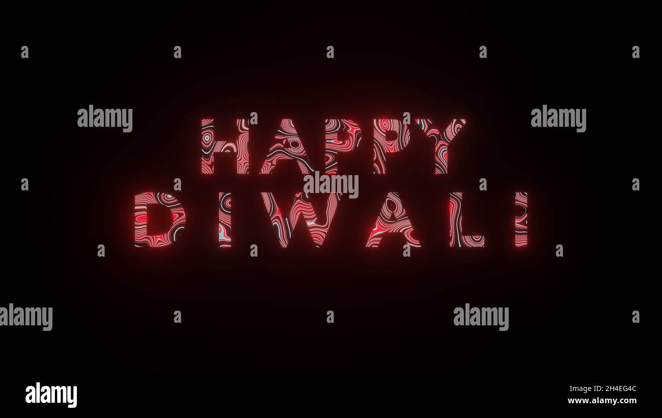 3D illustration graphic of textured HAPPY DIWALI text isolated on a ...