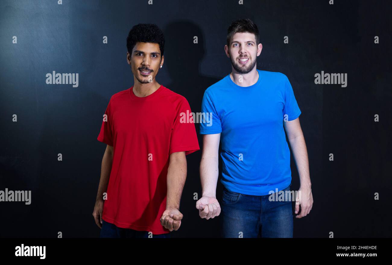Multiethnic and multicultural friends. Mixed race young men isolated on ...