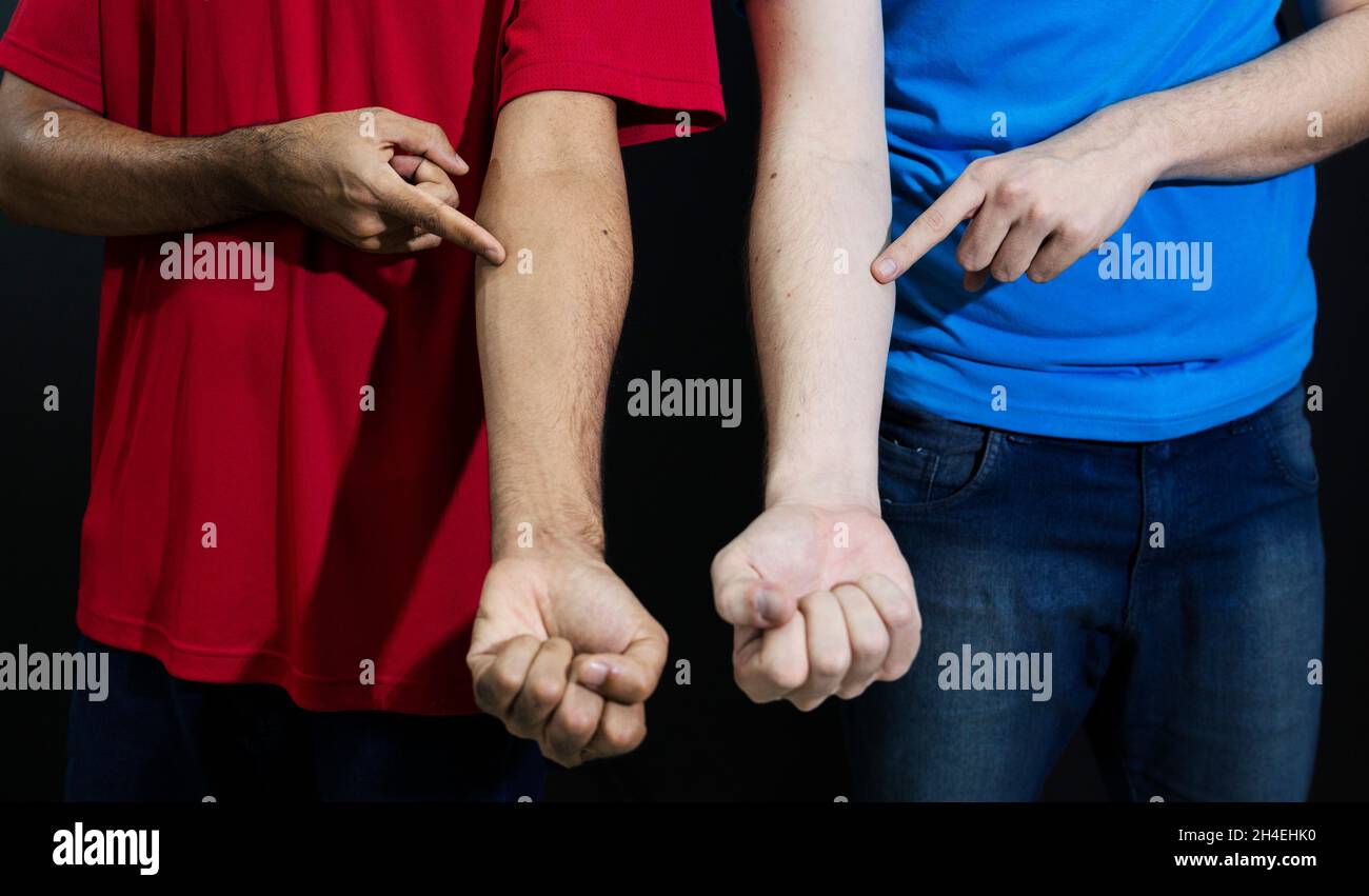 Multiethnic and multicultural friends. Mixed race young men isolated on ...