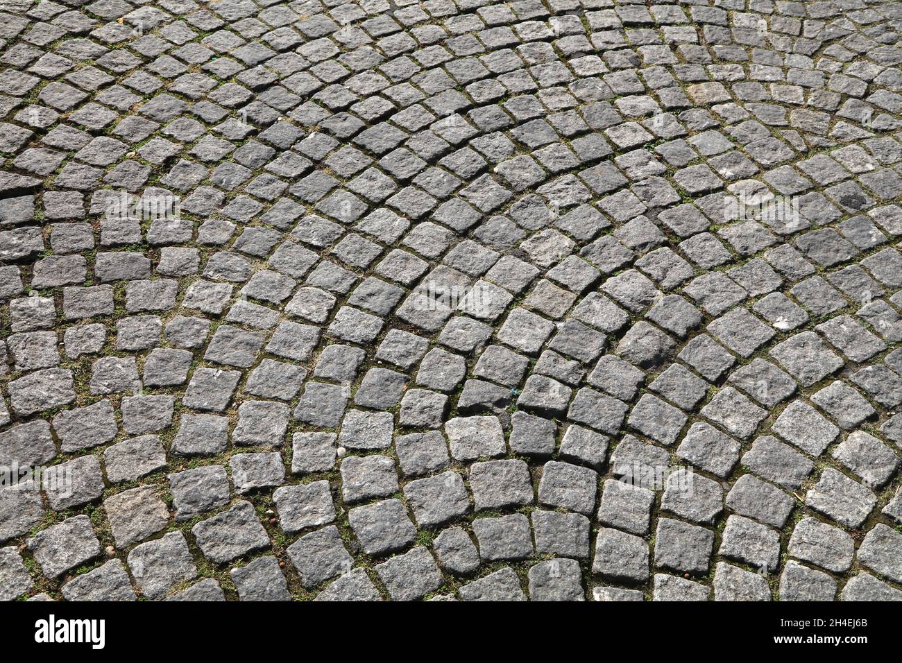 Stone paved street. Old stone pavement. Cobblestone in Germany. Cologne ...