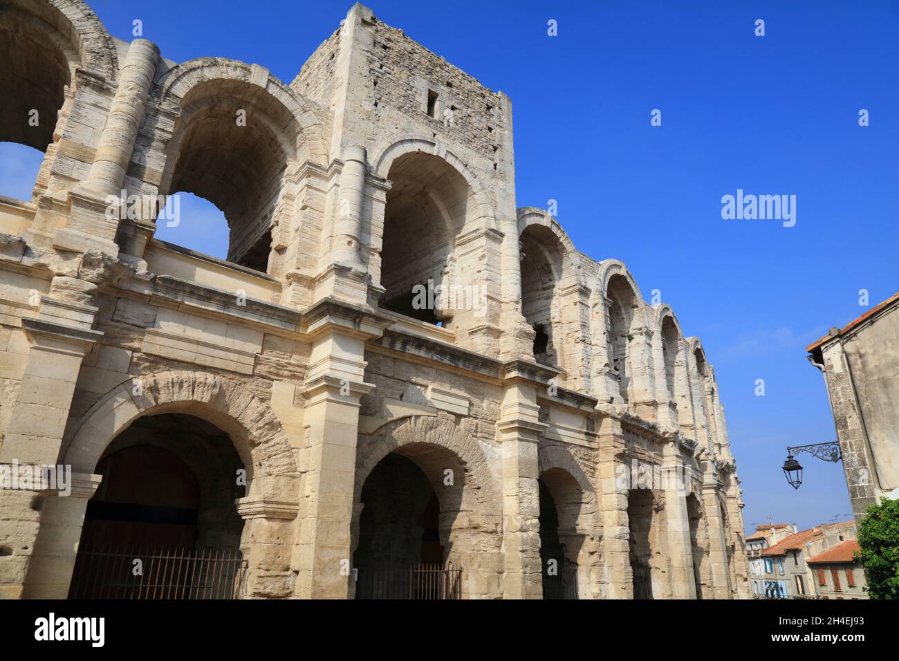 Arles town in Provence, France. UNESCO world heritage site - ancient ...