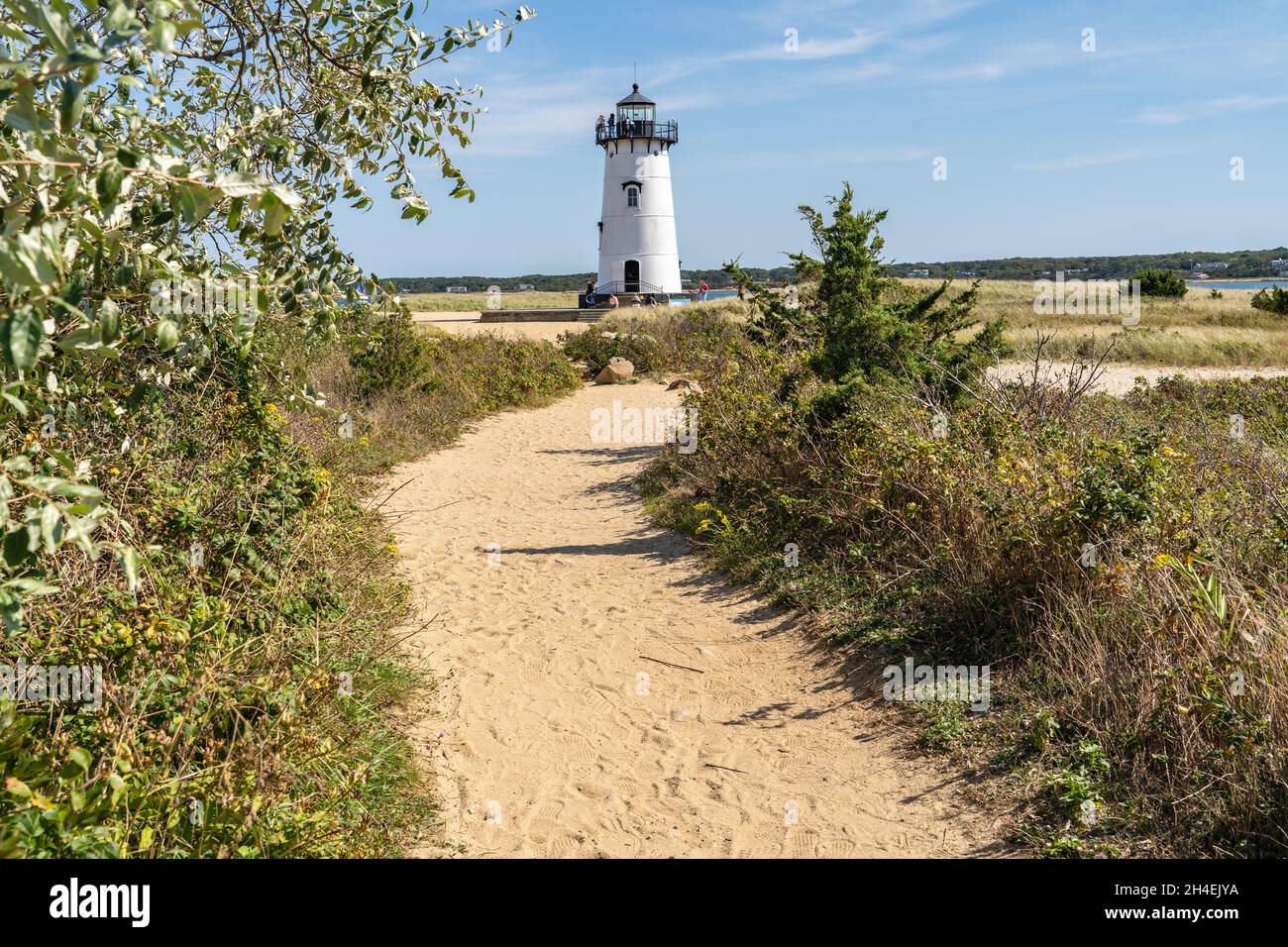 Edgartown Harbor Light lighthouse on Martha's Vineyard, Massachusetts ...