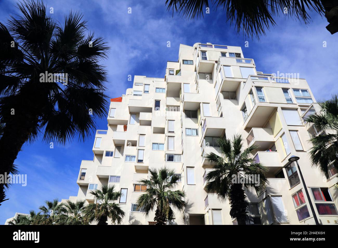 LA GRANDE-MOTTE, FRANCE - OCTOBER 2, 2021: Modern ziggurat style ...