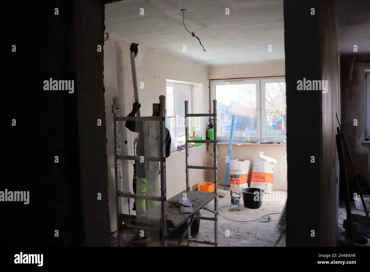 House repair work, electrical, plumbing, paint job Stock Photo - Alamy