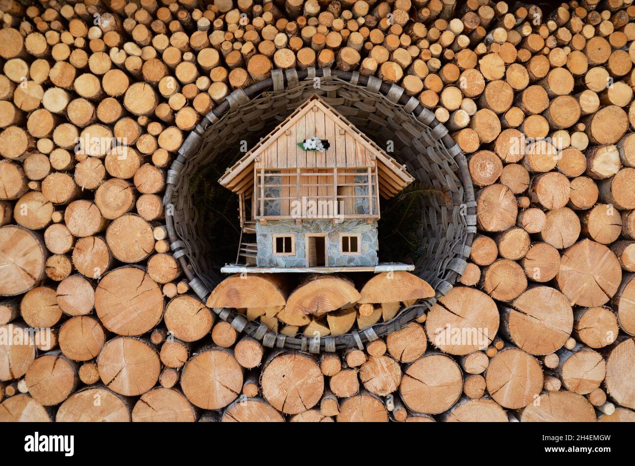 Ricovero legne inverno Stock Photo - Alamy