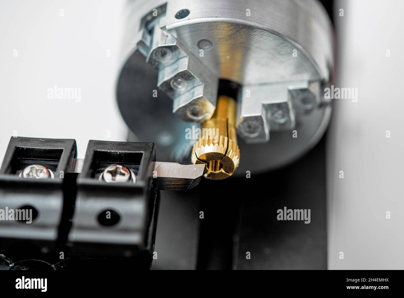 Small diy turning lathe machine for education and hobby Stock Photo - Alamy