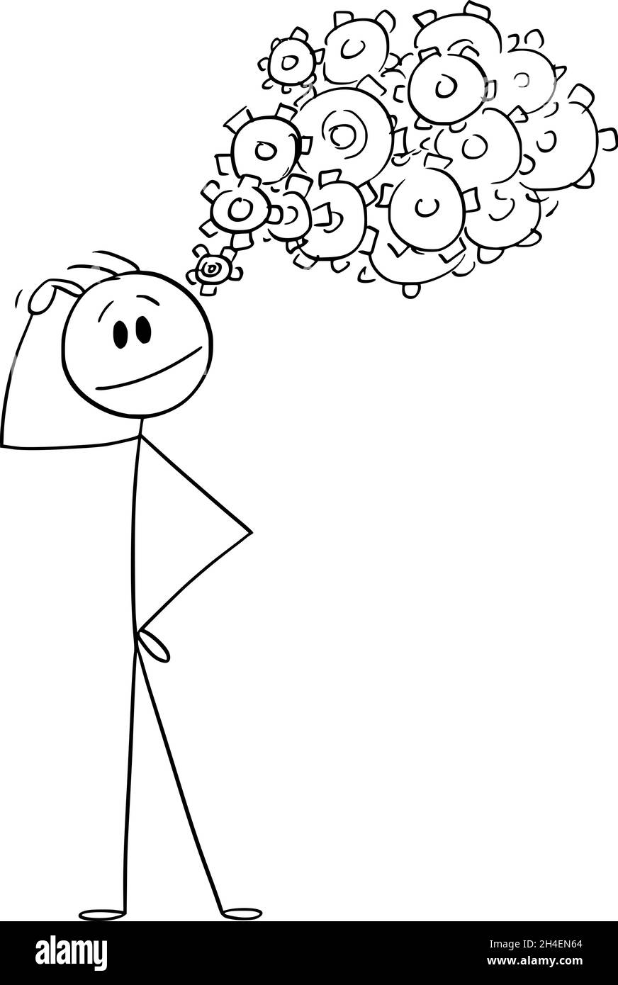 Idea Stick Figure Stick Figure Having A Creative Idea With A Light