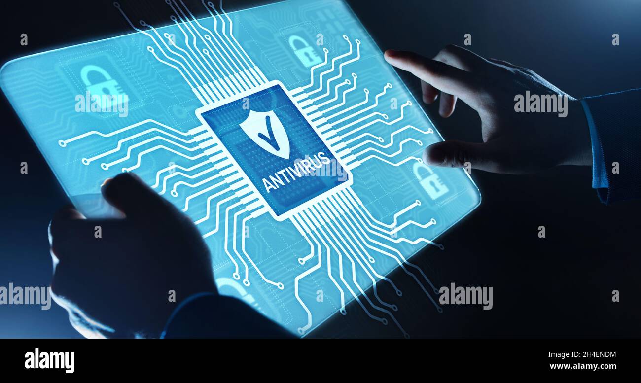 Antivirus Cyber security Data protection Technology concept on virtual ...