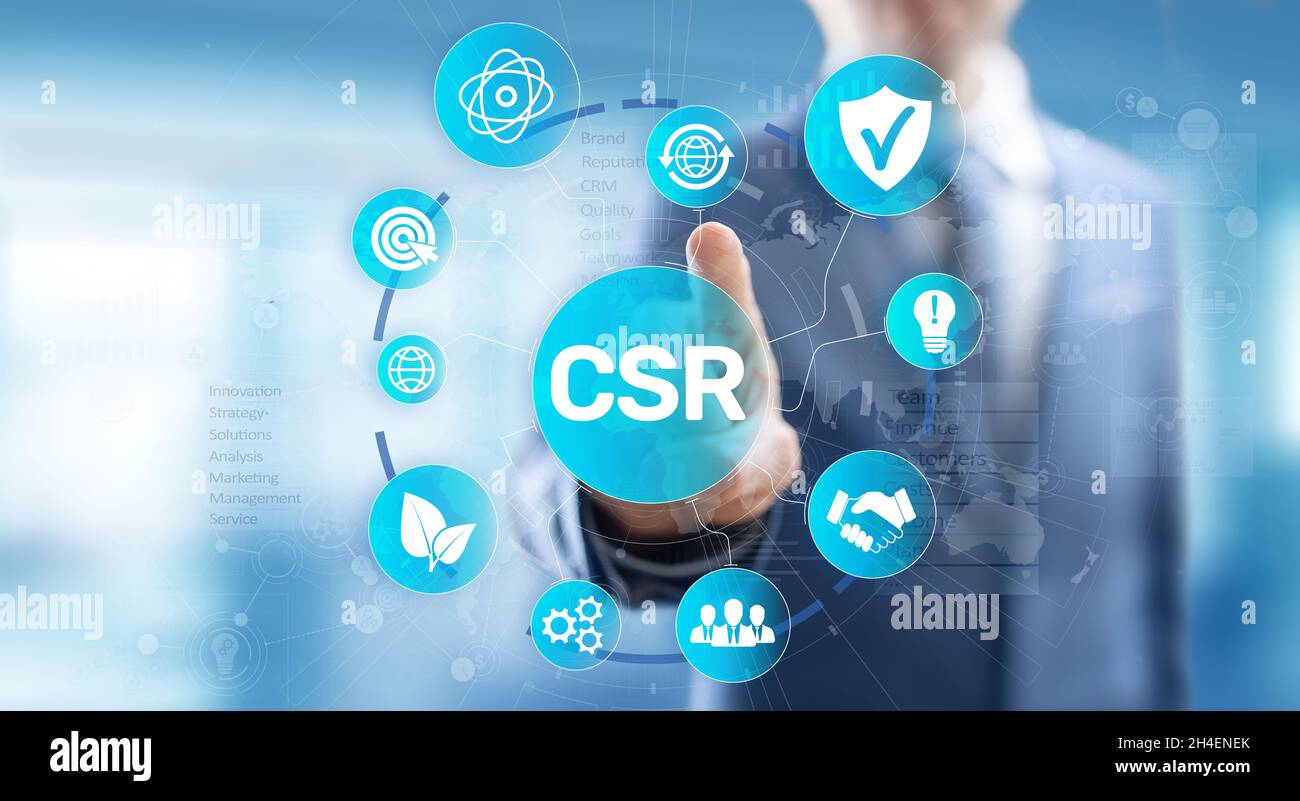 CSR Corporate social responsibility business technology concept on ...
