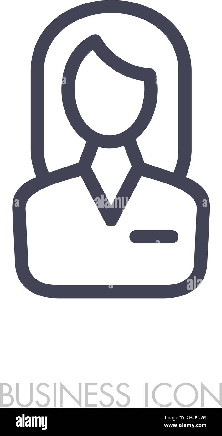 User icon of woman outline icon. Business sign. Graph symbol for your ...