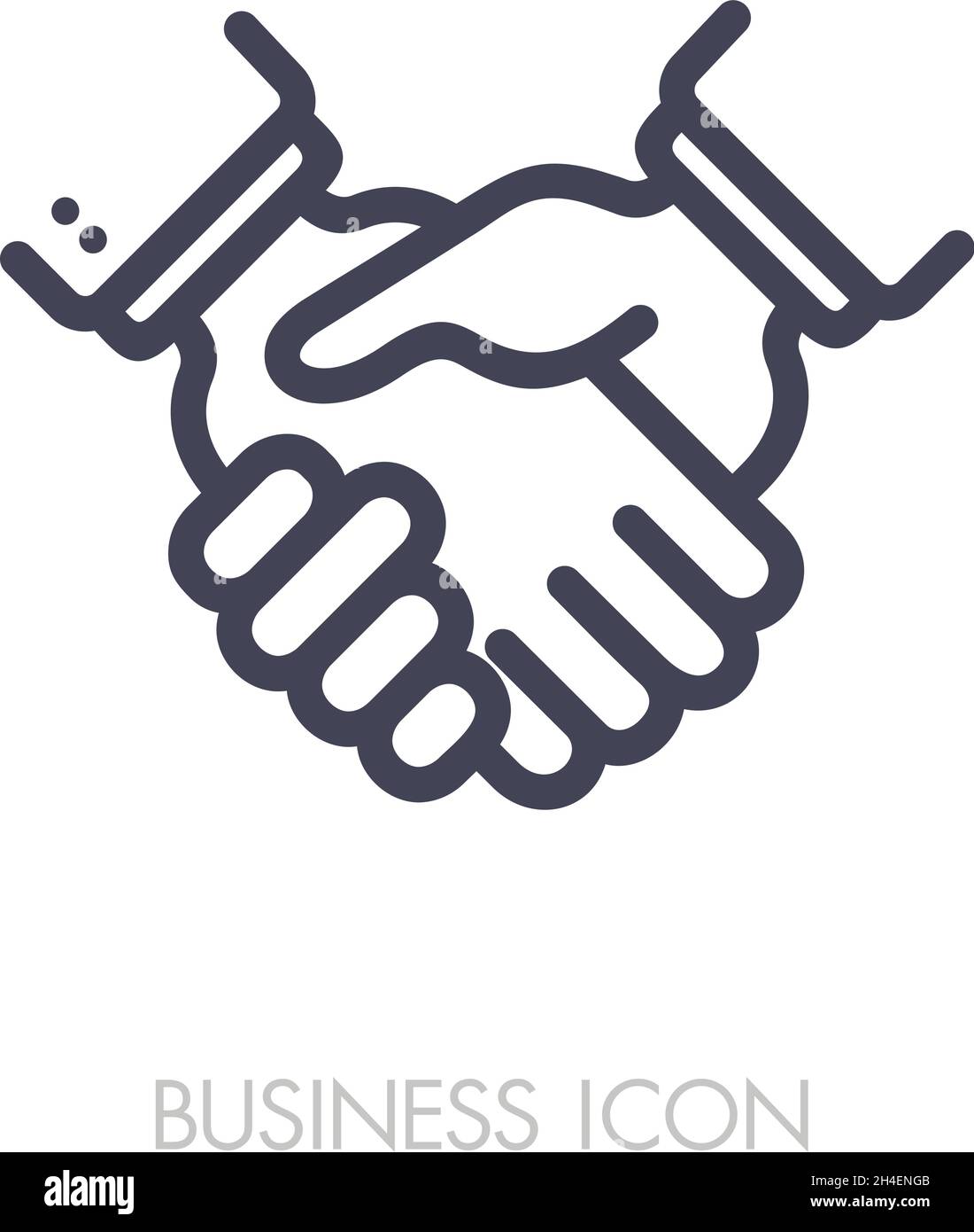 Business handshake, contract agreement outline icon. Graph symbol for ...