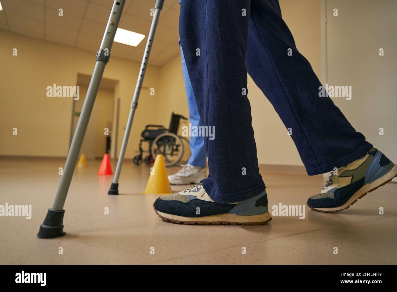 Stroke patient exercising during rehabilitation in hospital Stock Photo ...