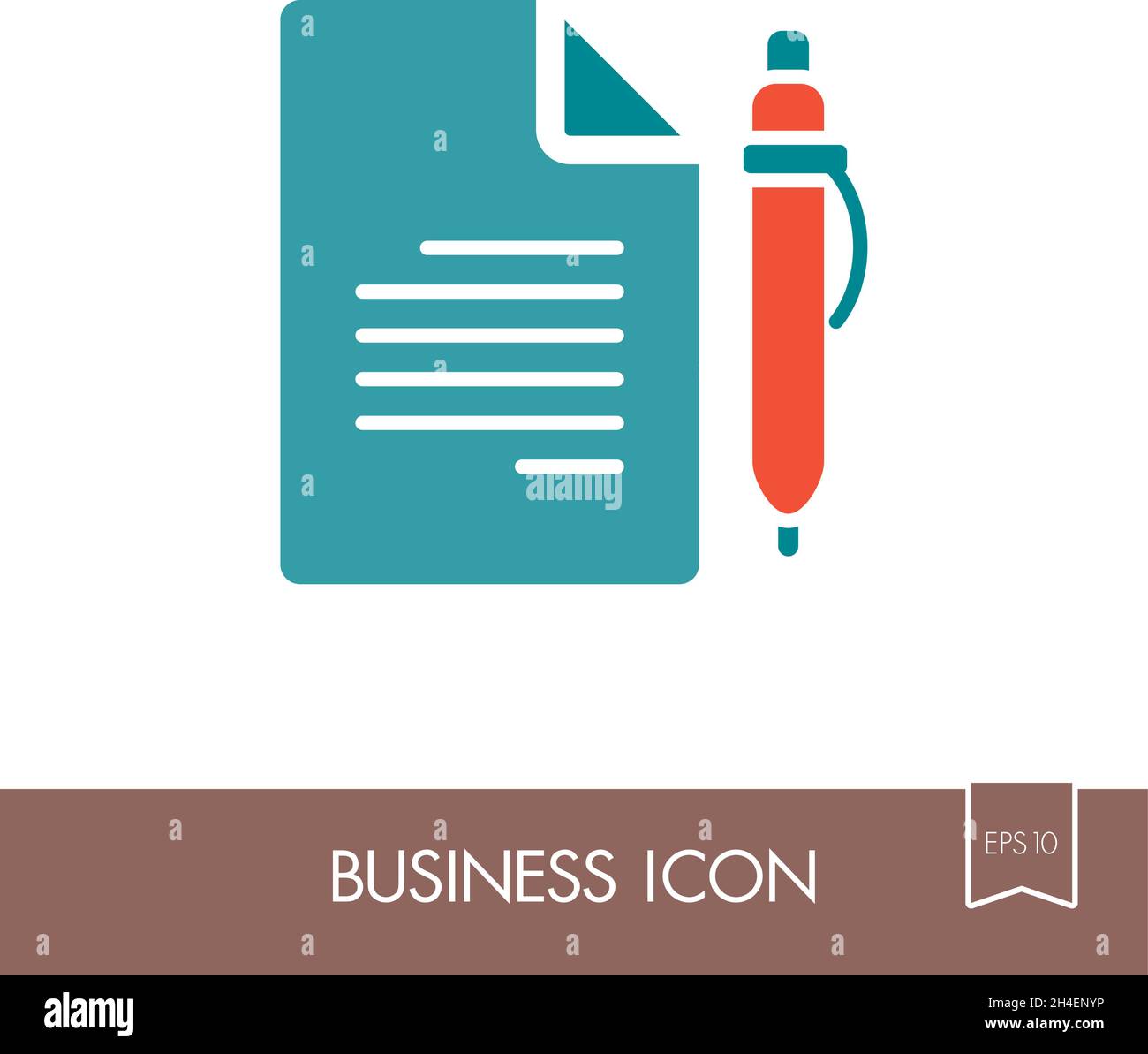 Contract Document With Pencil outline icon. Business sign. Graph symbol ...