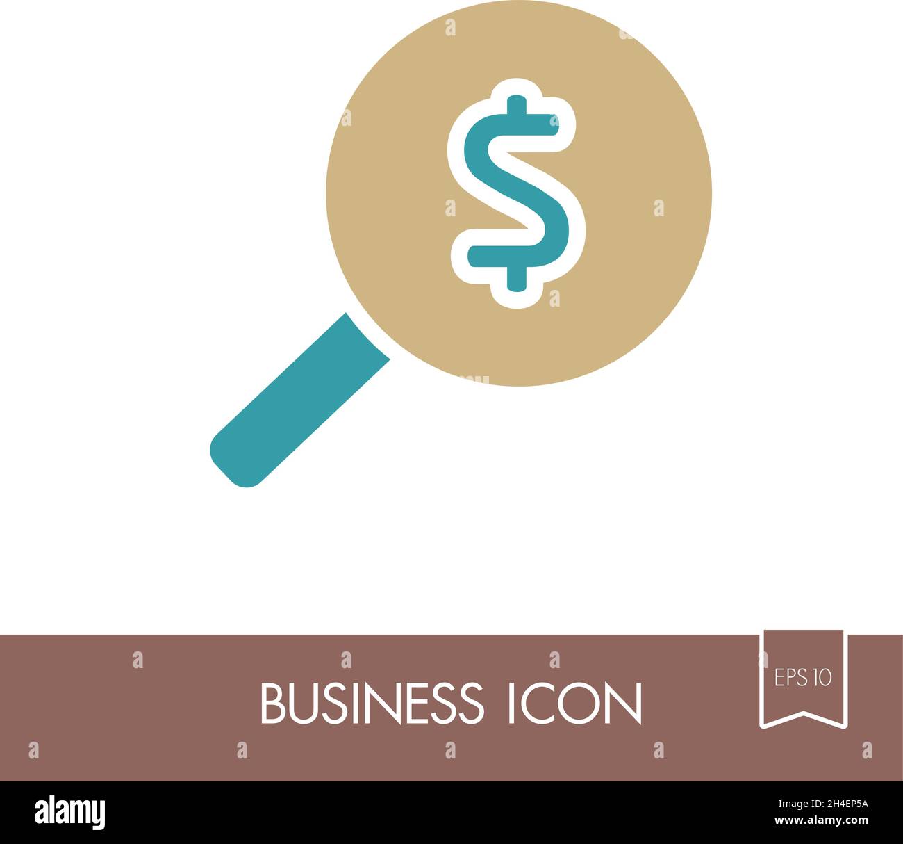 Looking for money. Dollar symbol under a magnifying glass icon vector ...