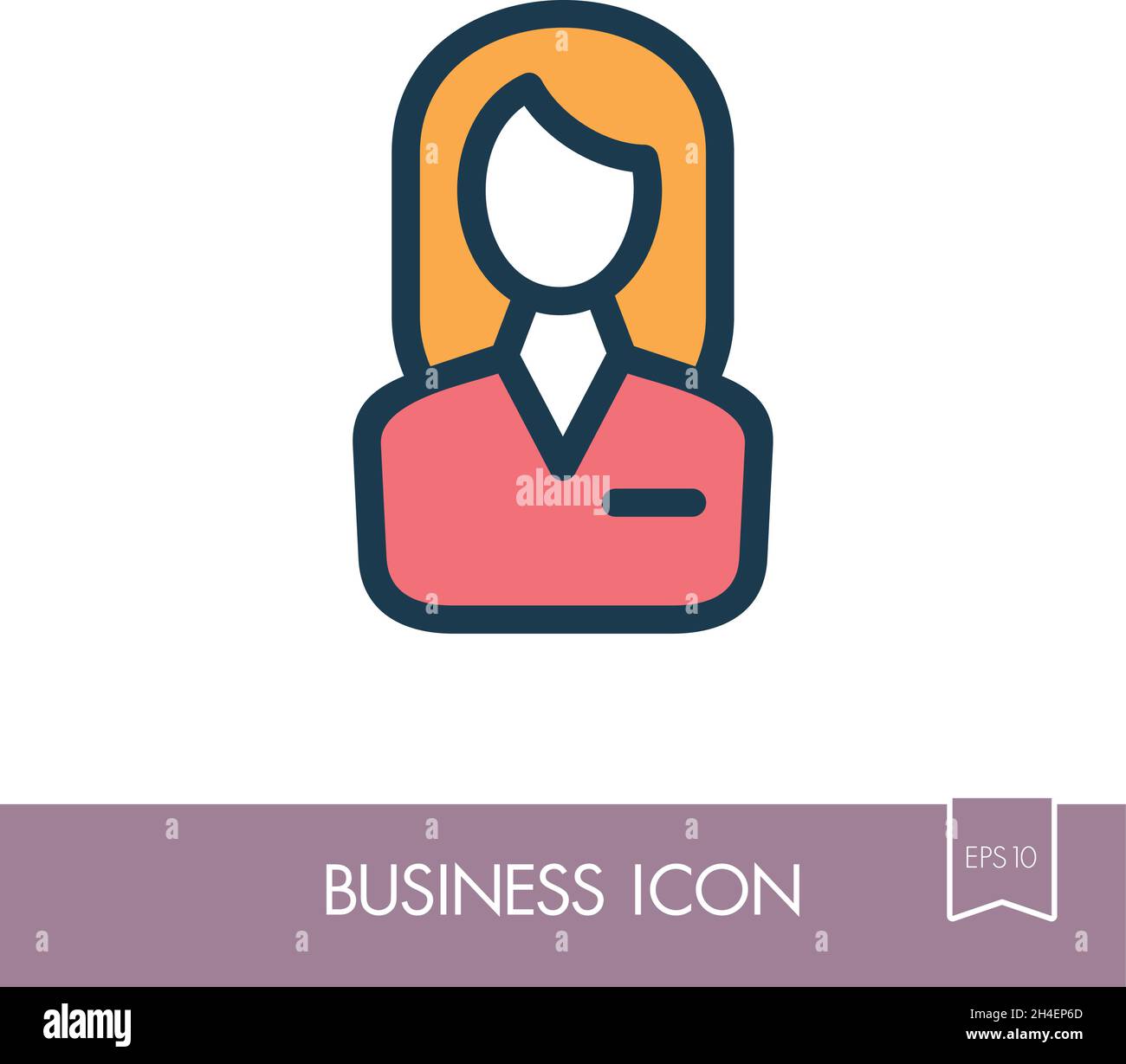User icon of woman outline icon. Business sign. Graph symbol for your ...