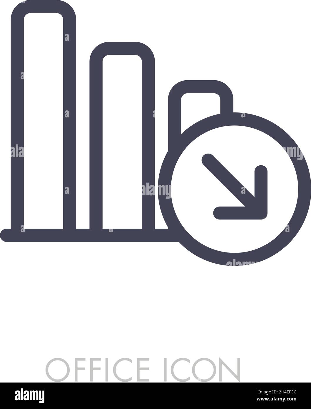Decrease outline icon. Office sign. Graph symbol for your web site ...