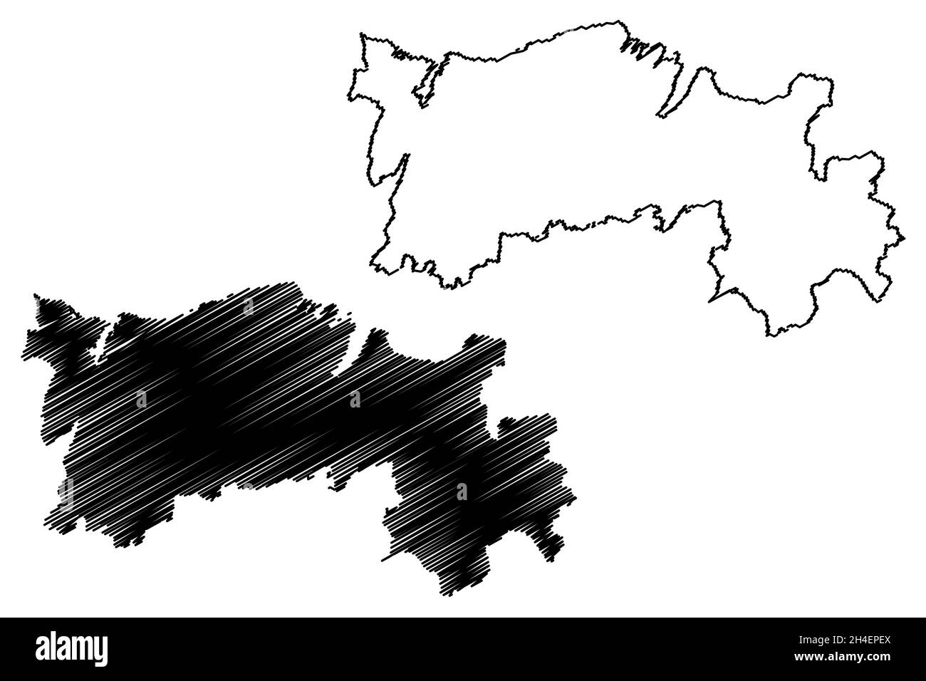 Salem district (Tamil Nadu State, Republic of India) map vector ...