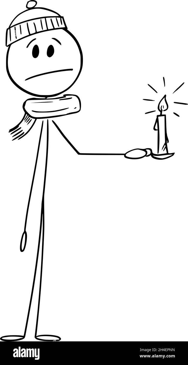 Energy Poverty and Cold or Chilly Weather, Vector Cartoon Stick Figure ...