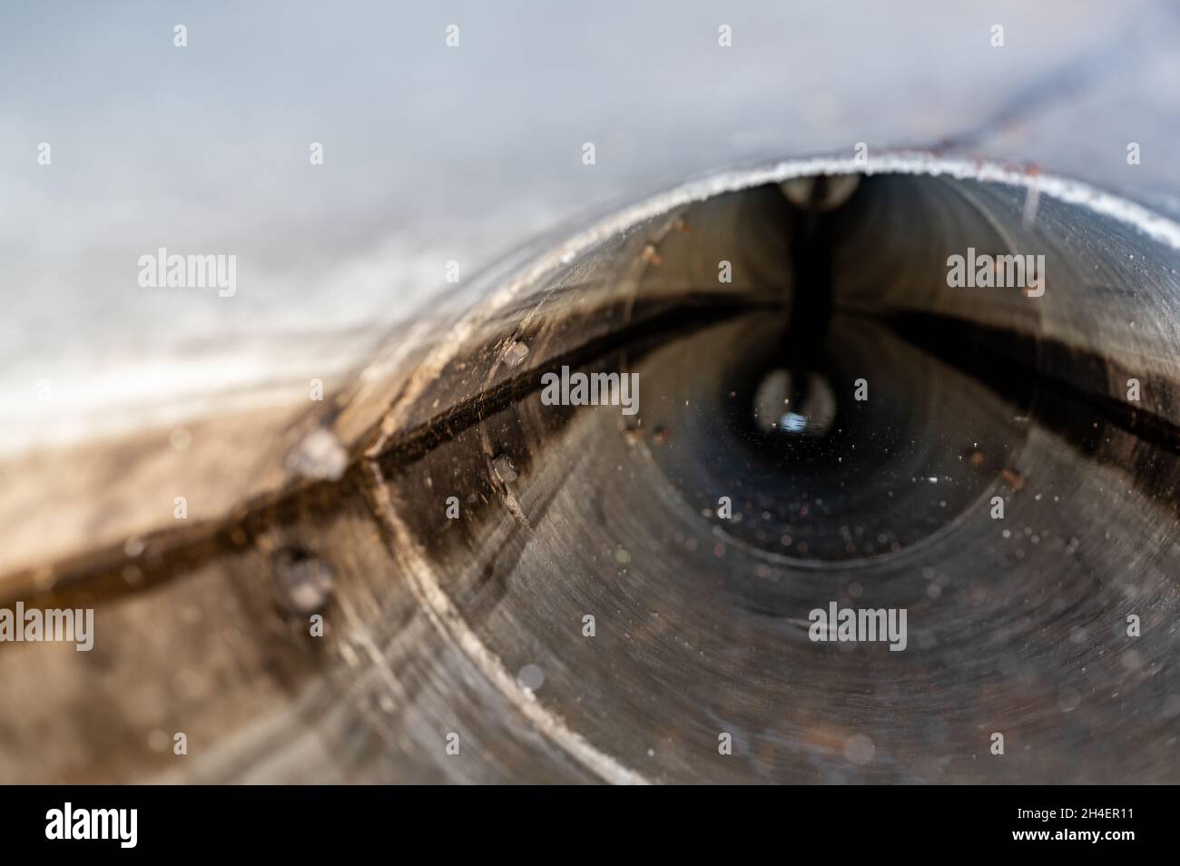 water surface level view from inside a concrete culvert Stock Photo - Alamy