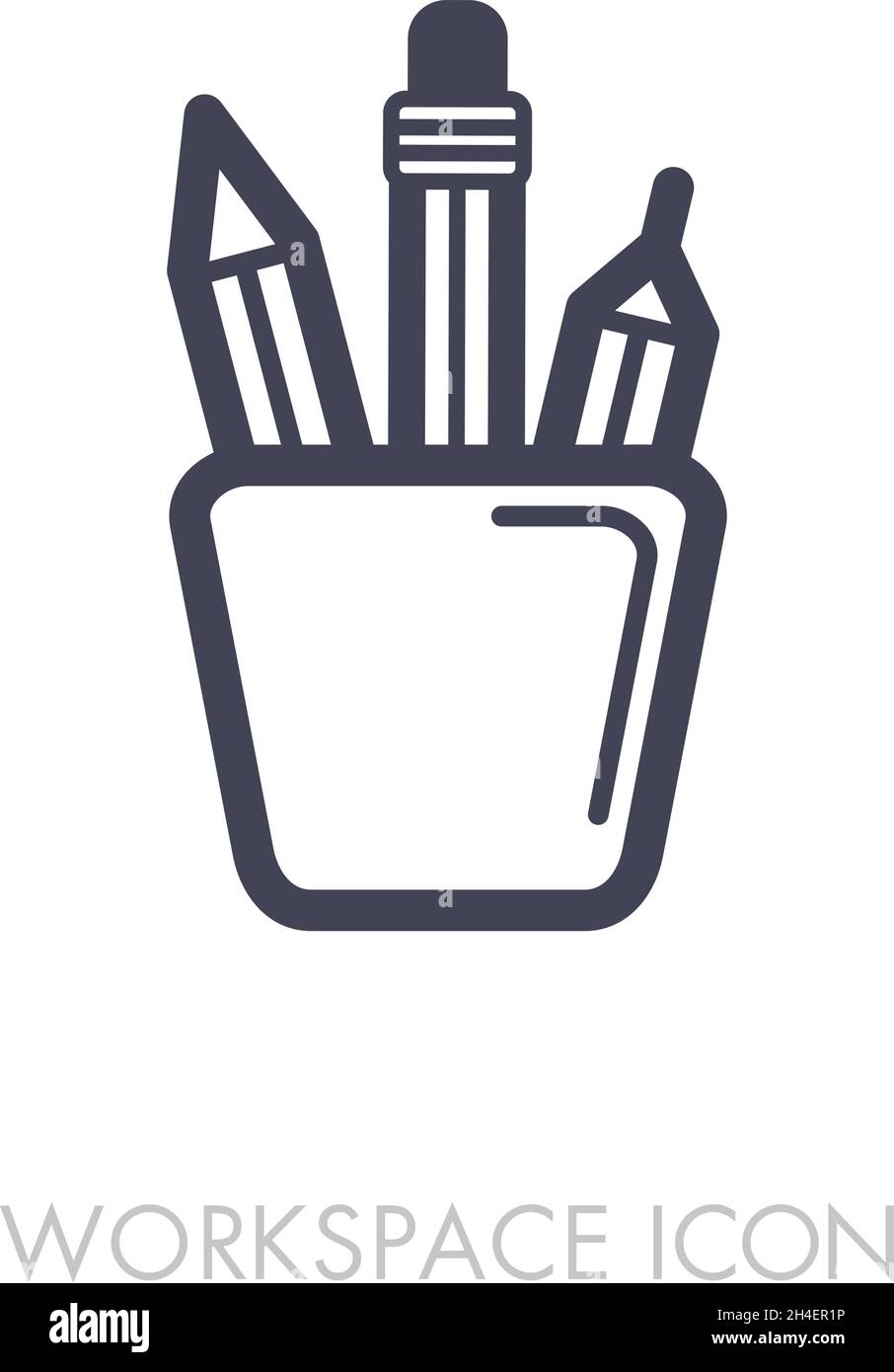 Pencil stand outline icon. Workspace sign. Graph symbol for your web ...