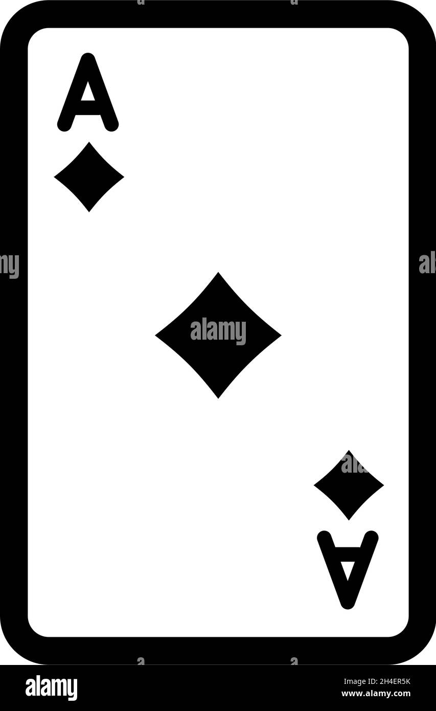 Ace playing card line icon, outline vector sign, linear style pictogram ...