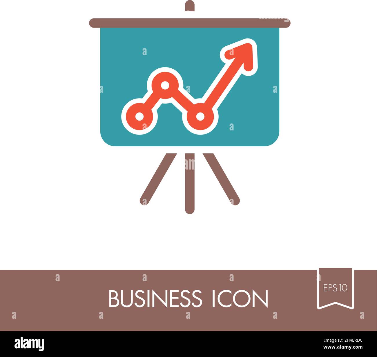 Flip-chart outline icon. Projection screen with a graph. Business sign ...
