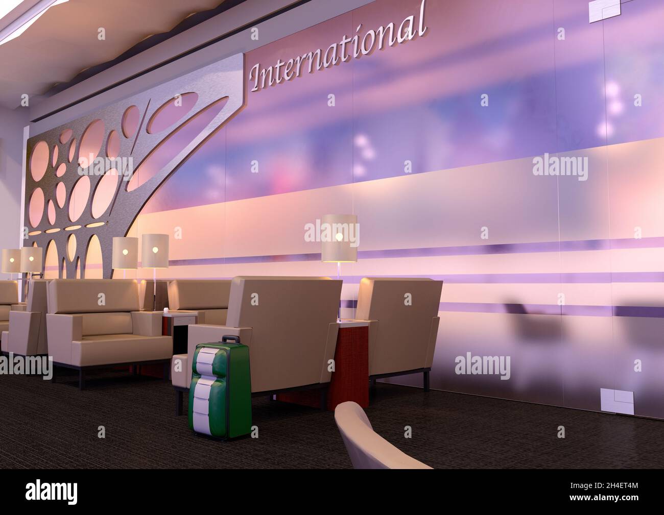 3D rendering of an airport lounge interior Stock Photo - Alamy