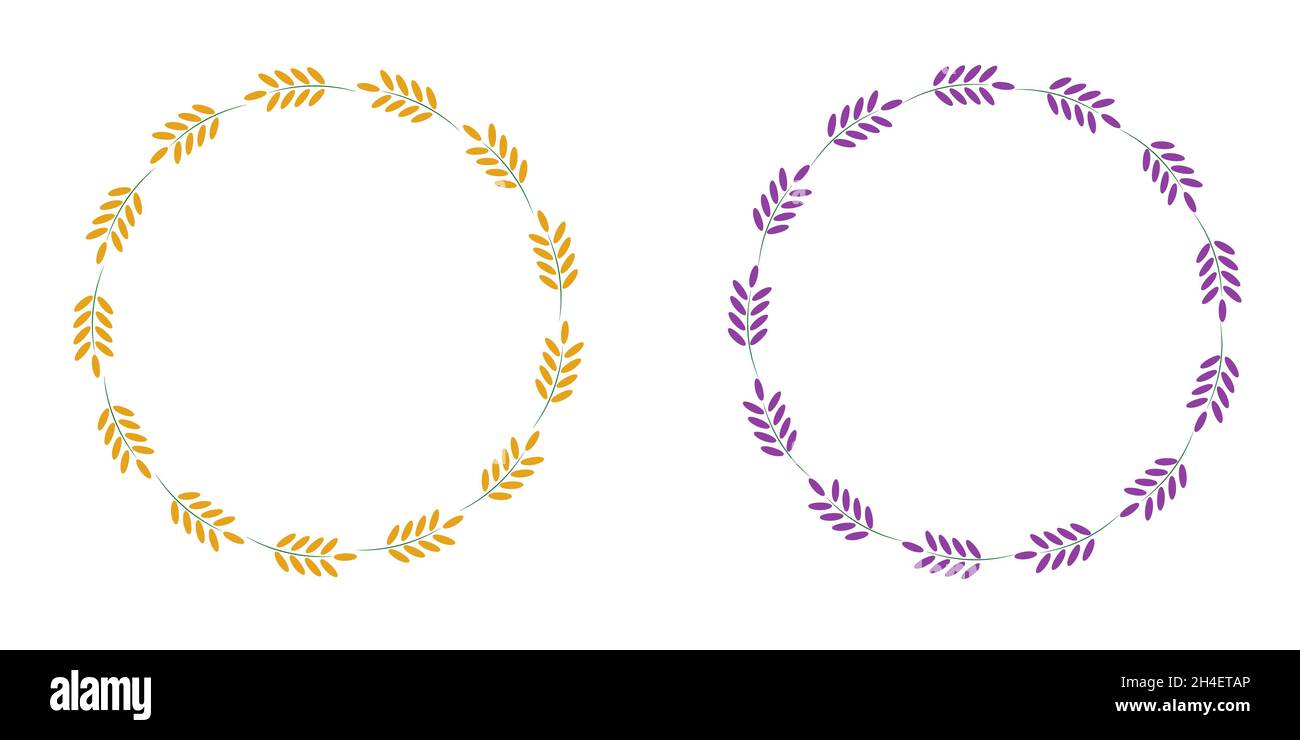 Cartoon floral circle frames vector art set Stock Vector Image & Art ...