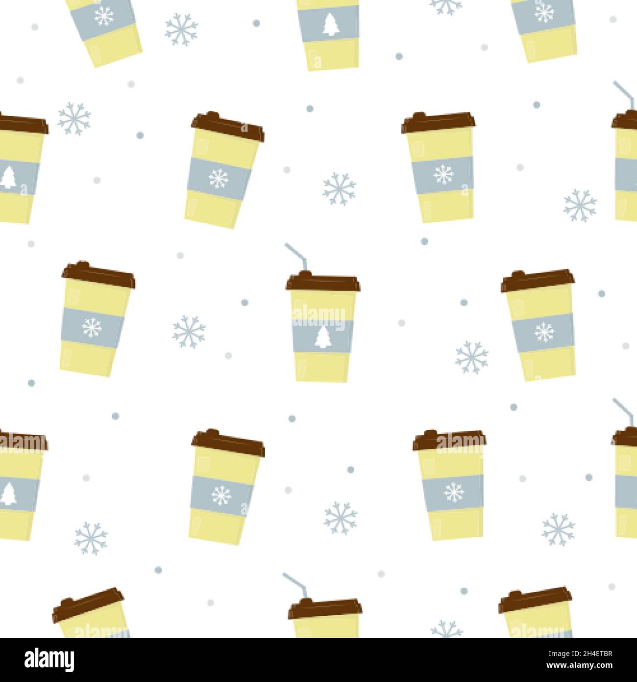 Winter coffee cup seamless pattern vector art Stock Vector Image & Art ...