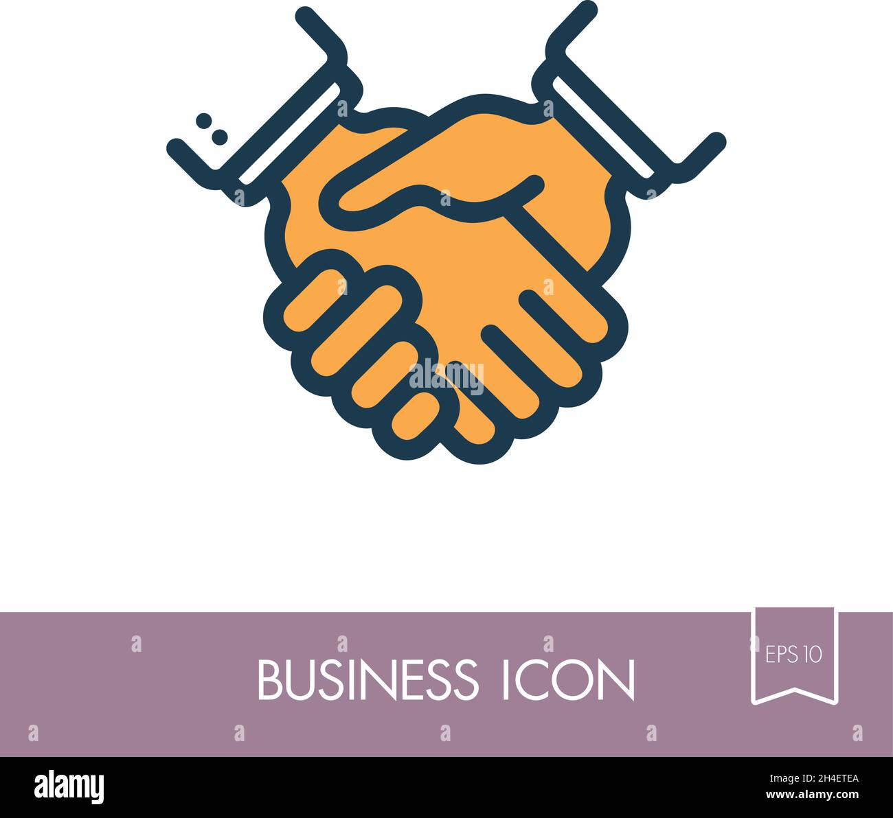Business handshake, contract agreement outline icon. Graph symbol for ...