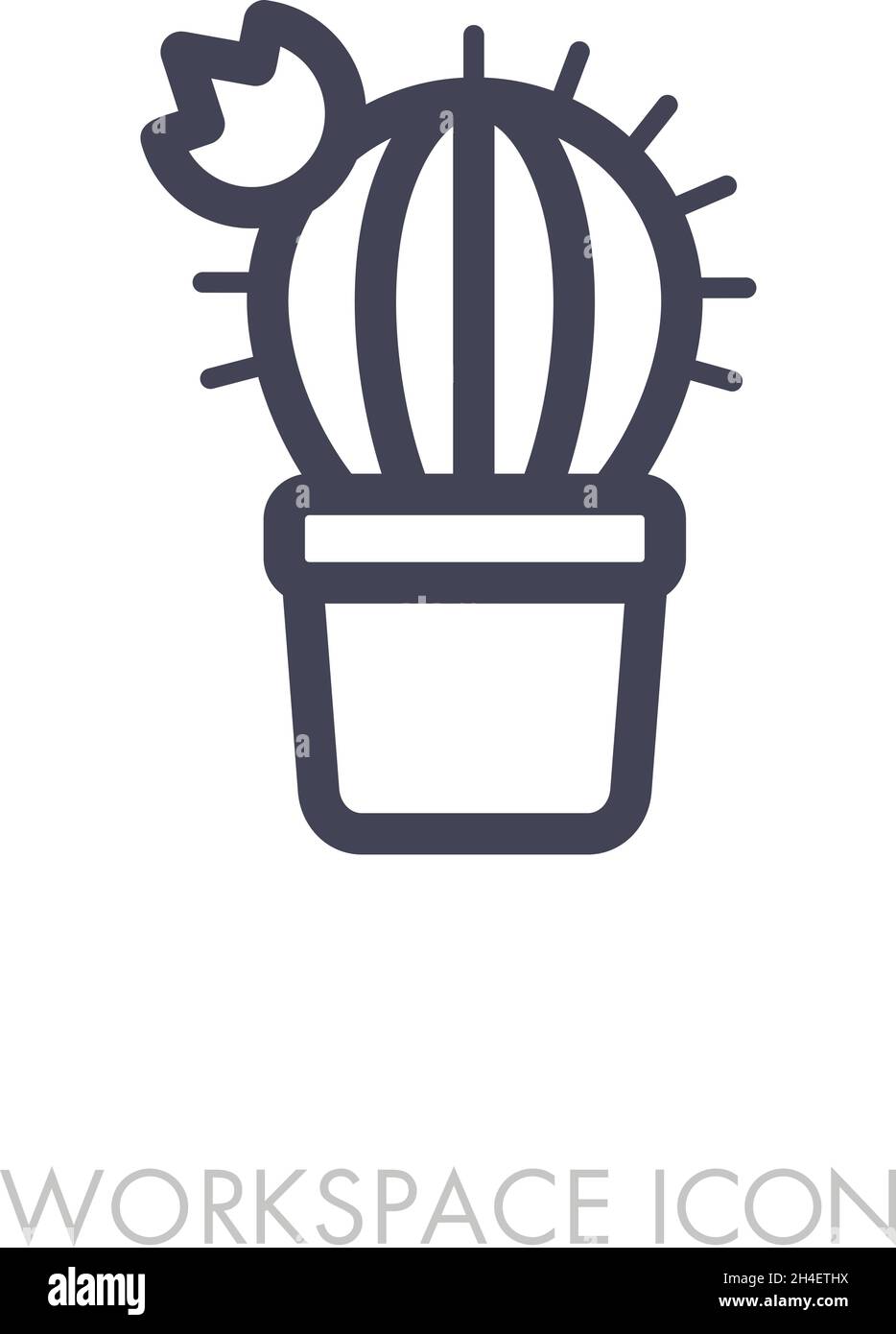 Cactus outline icon. Workspace sign. Graph symbol for your web site ...