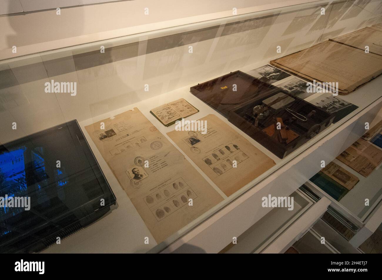 BUENOS AIRES, ARGENTINA - Aug 07, 2015: The old documents in the wooden ...