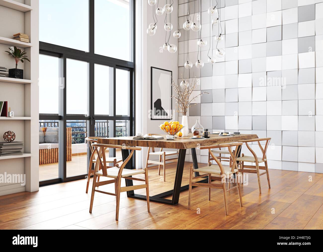 modern living interior design. 3d concept illustration Stock Photo - Alamy