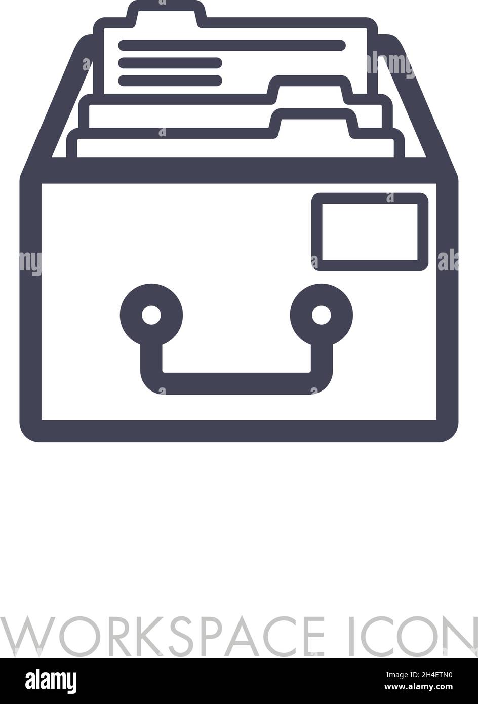 Filing Cabinet outline icon. Workspace sign. Graph symbol for your web ...