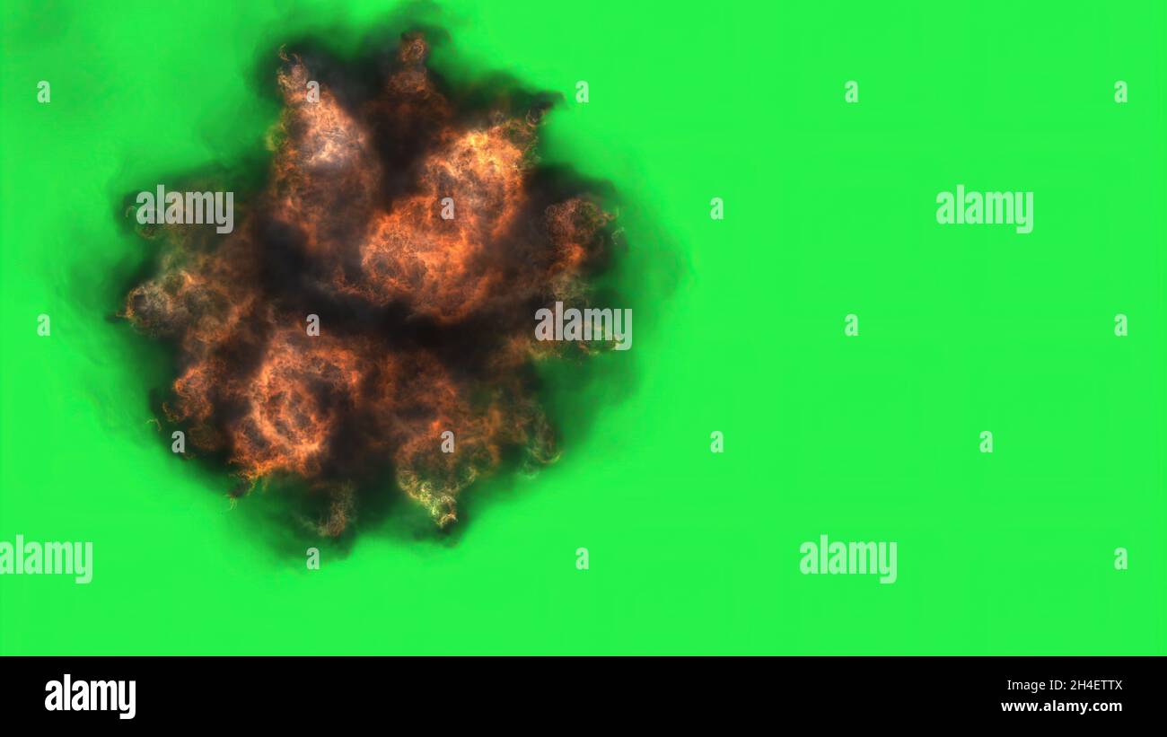 3d illustration - Fire ball on green screen Stock Photo - Alamy