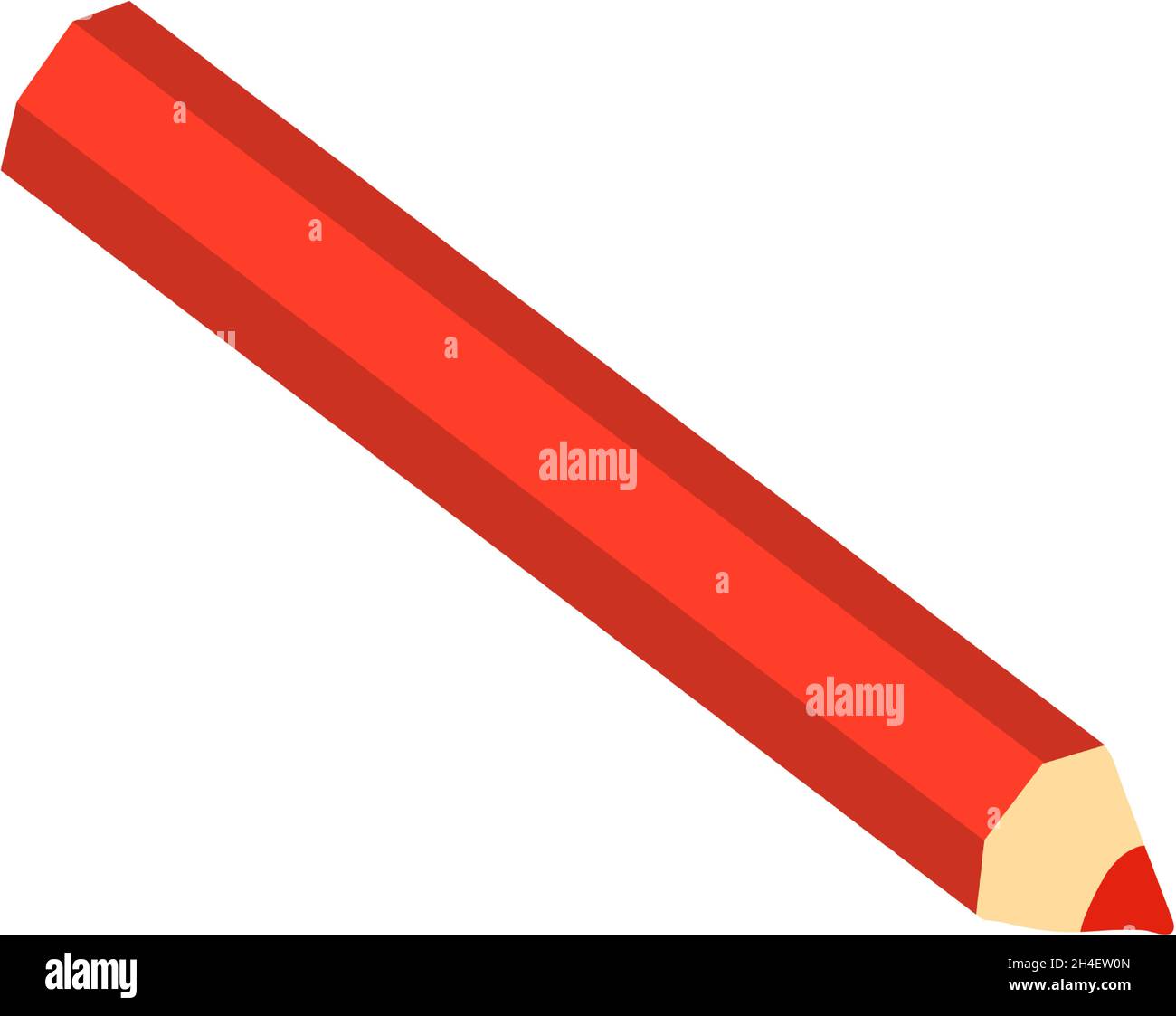 Red pencil. Cartoon painting tool. Child crayon Stock Vector Image ...