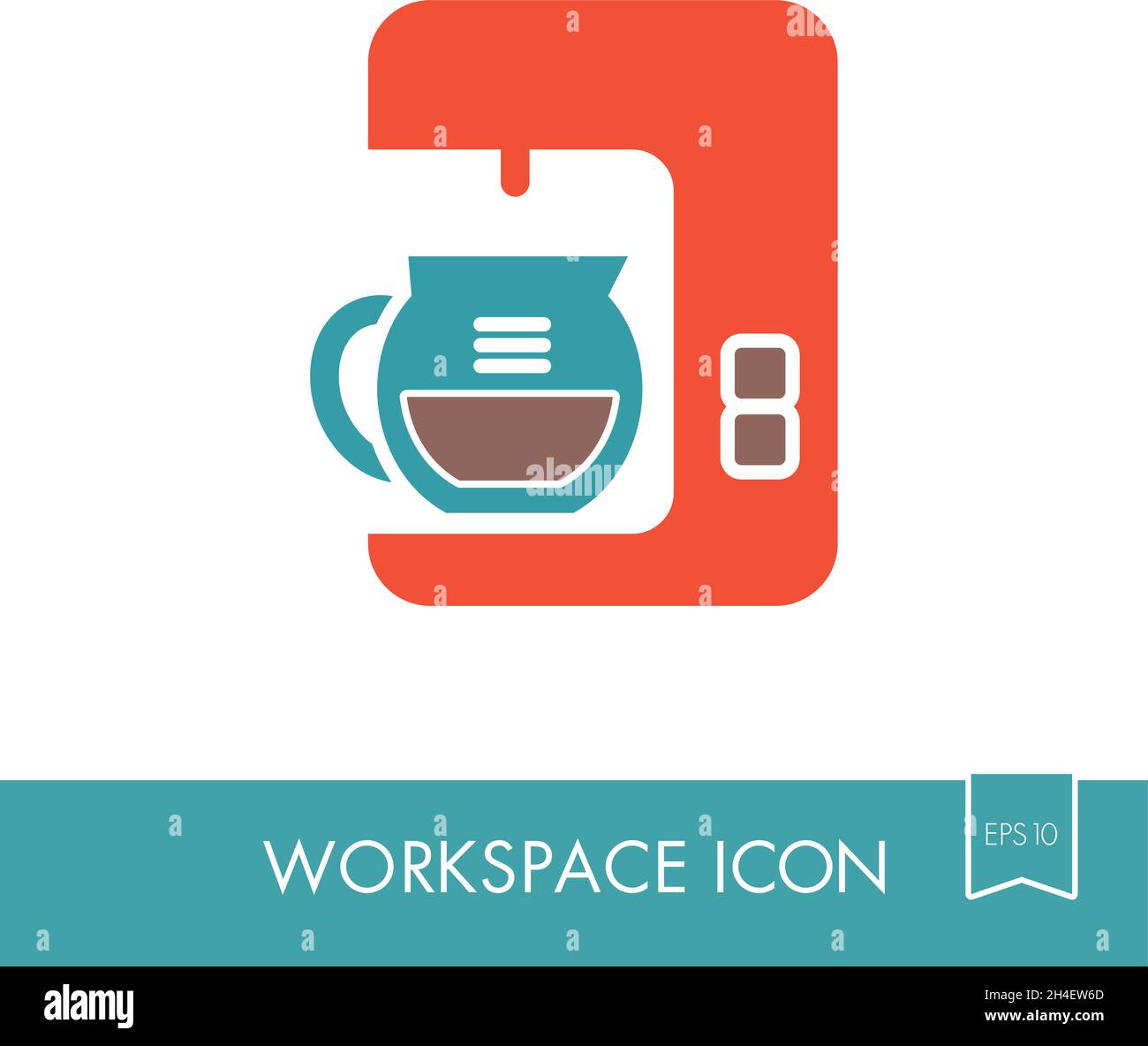 Coffee maker machine outline icon. Workspace sign. Graph symbol for ...