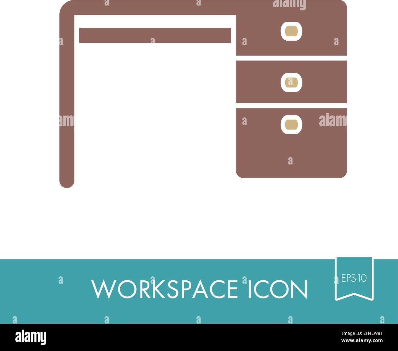Desk outline icon. Workspace sign. Graph symbol for your web site ...