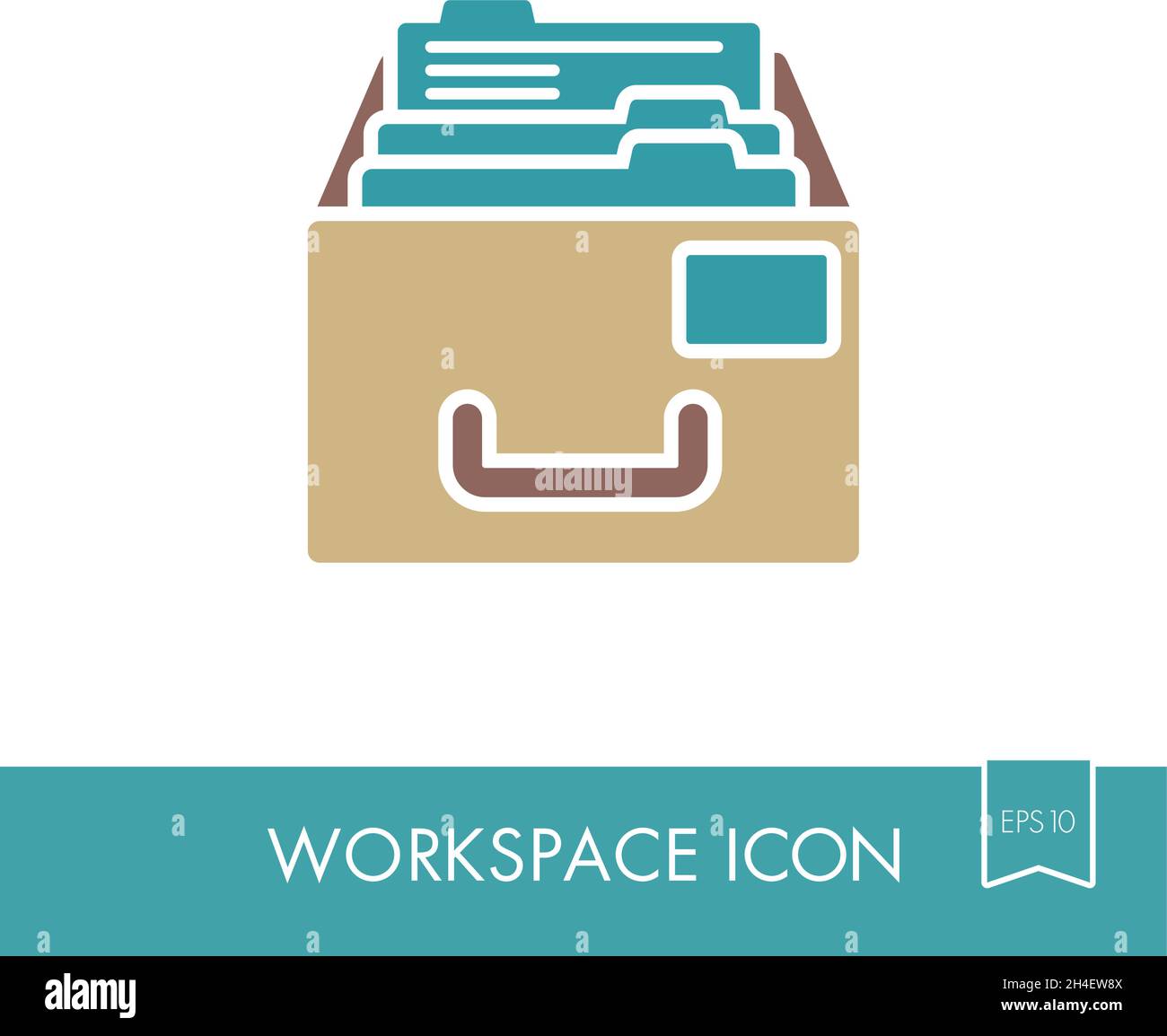 Filing Cabinet outline icon. Workspace sign. Graph symbol for your web ...