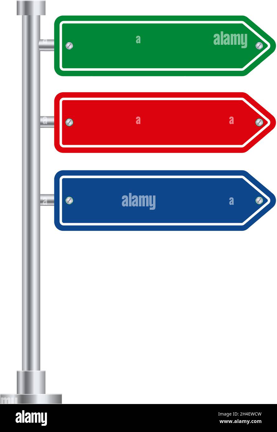 Roadpost. Pointing road sign. Blank arrows signpost Stock Vector Image ...